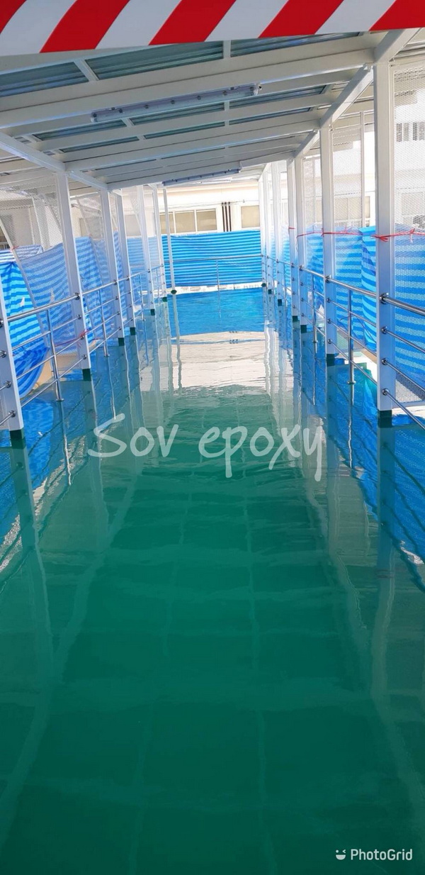 พื้น Epoxy โรงพยาบาลพระปกเกล้า จันทบุรี - SOV Epoxy Floor ทำพื้นอีพ็อกซี่