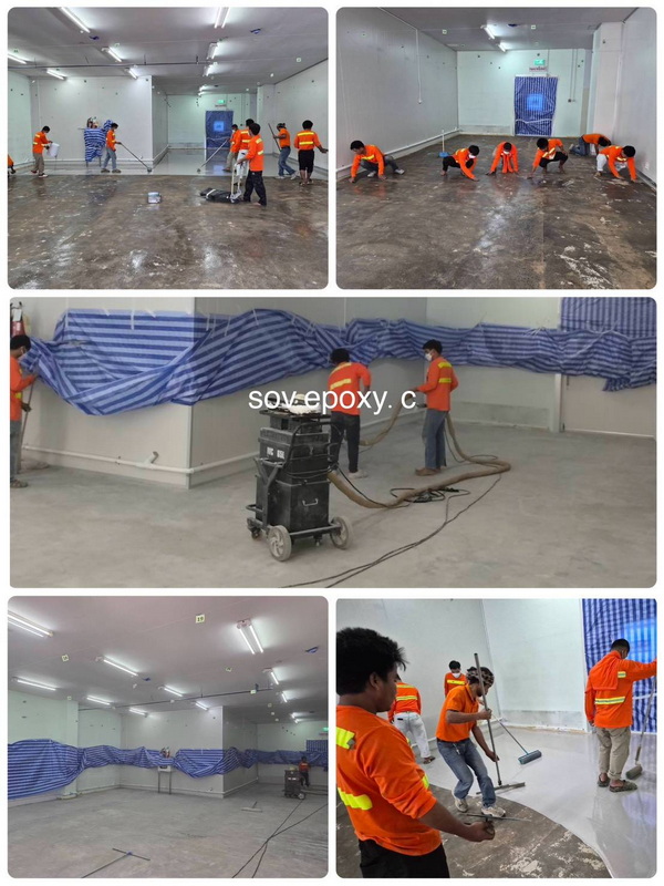 เคลือบพื้นพียู PU MF โรงงาน - SOV Epoxy Floor ทำพื้นอีพ็อกซี่